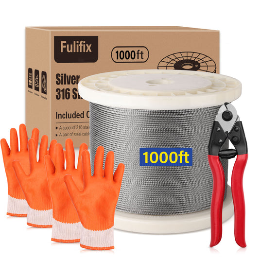 Fulifix 1/8" Stainless Steel Cable with Cutter GSS