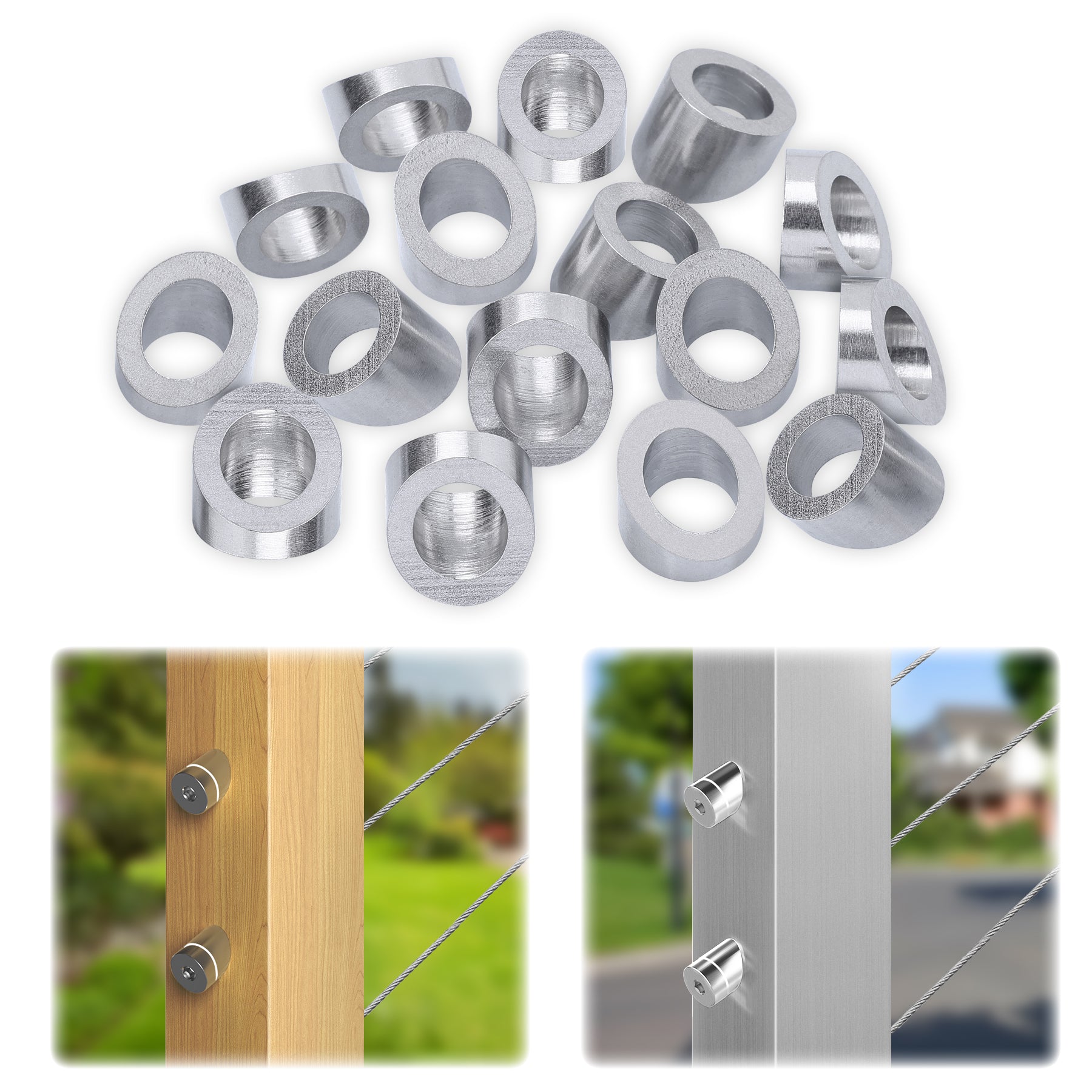 Fulifix Cable Railing Angled Washer, 20 Pack Angle Washer, 25 to 35 De