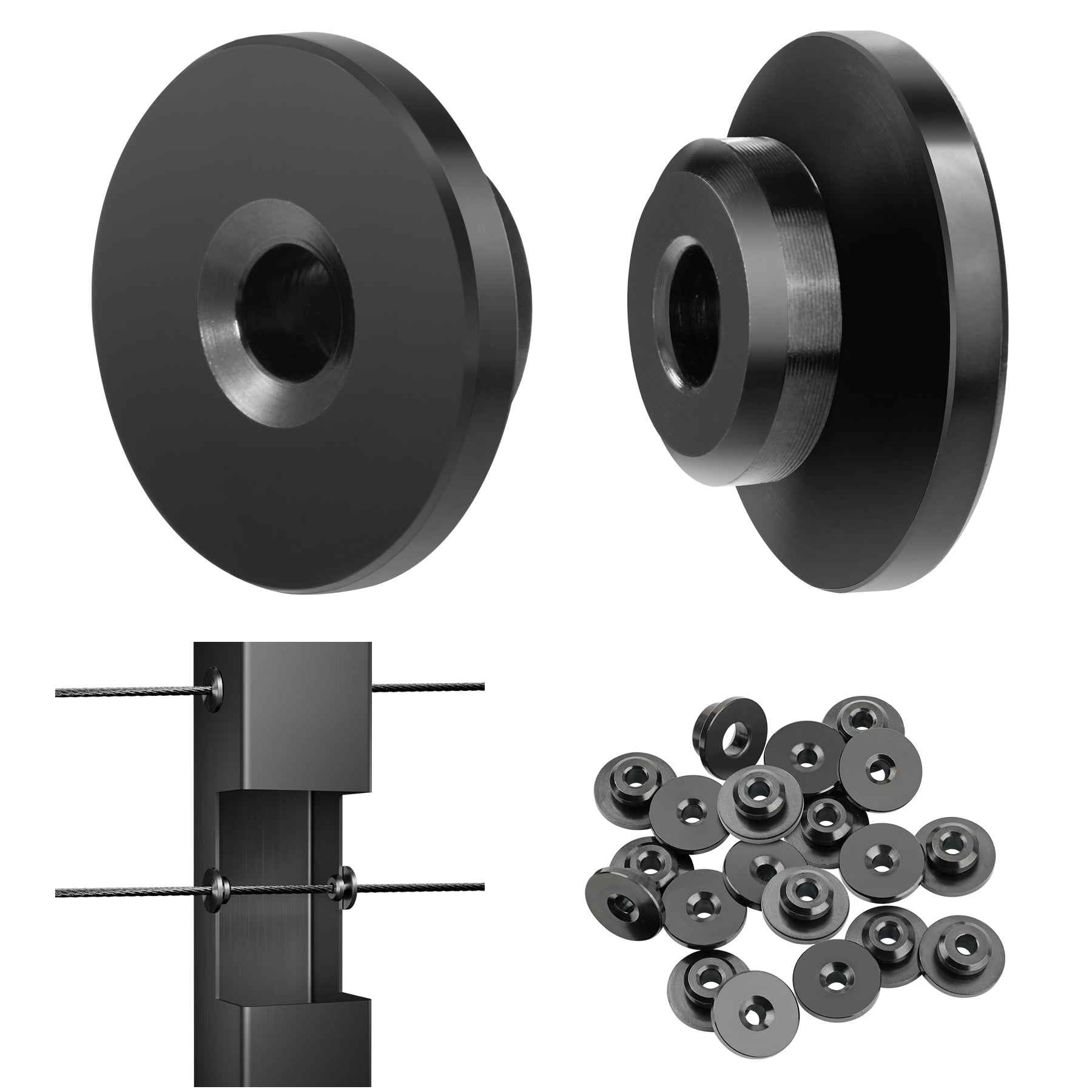 Fulifix Cable Railing Protector Sleeve Kit, 20Pack Black 1/8" Wire Rop